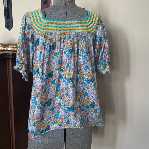 Sister Mary | Tops | Sister Mary Floral Boho Embroidered Boat Beck ...